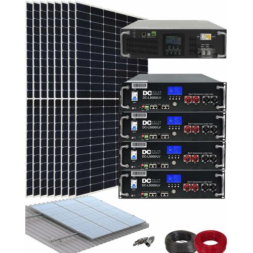 Kit solar vivienda aislada 48V con baterías de litio DC Solar