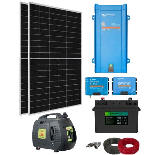 Comprar Kit Placa Solar Camper 800W 12V Litio 4000Wdia con Generador ...
