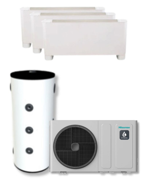 Comprar Kit Fancoil Aerotermia 10kW Hisense Hi-Therma con depósito 80L ...