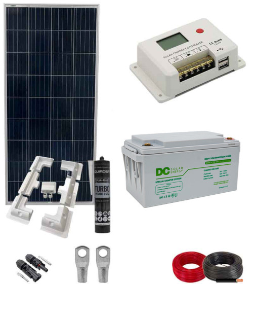 Kit Placa Solar Autocaravana 160W con batería DC Solar