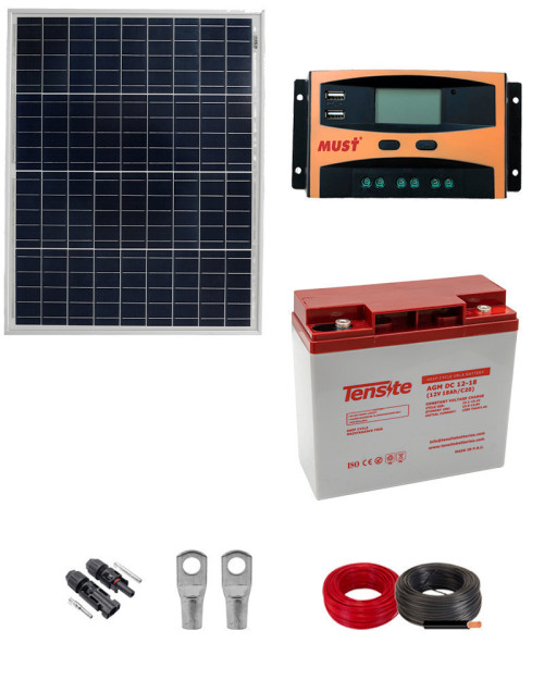 Comprar Kit Placa Solar 50W para 4 Bombillas con Batería