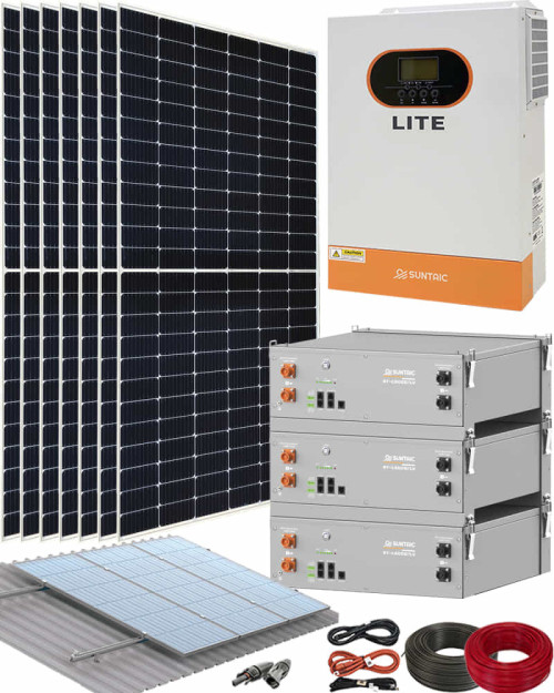 Kit Solar para Casa Aislada Suntaic 5500W 48V con Batería de Litio al ...