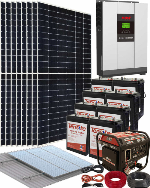 Kit Solar Vivienda Aislada 5000W 48V con Generador